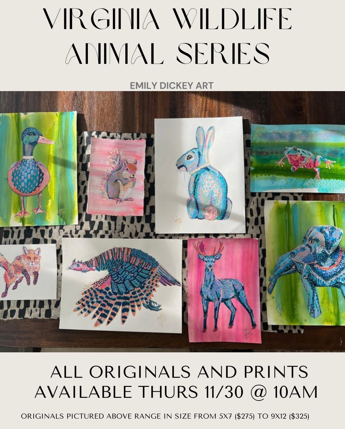 Virginia Wildlife Animal Series – Emily Dickey Art